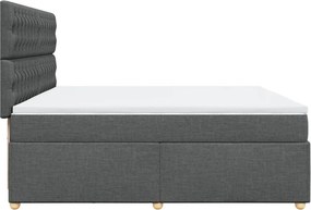 Box spring postel s matrací tmavě šedá 200x200 cm textil 3291395