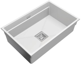Gamma Decor 7050, 1-komorový granitový dřez 700x470x220 mm, bílá, GMA-ZLE000107