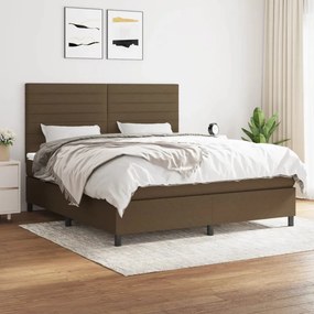 Box spring postel s matrací tmavě hnědá 160x200 cm textil 3141868