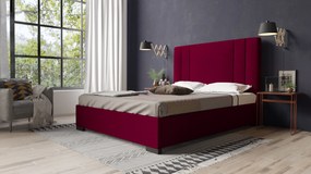 Eka Čalouněná postel Berry - Riviera 120x200 cm Barva látky Riviera: Černá (97), Úložný prostor: S kovovým rámem úložného prostoru