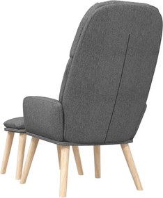 Relaxační křeslo se stoličkou světle šedé textil 3097342
