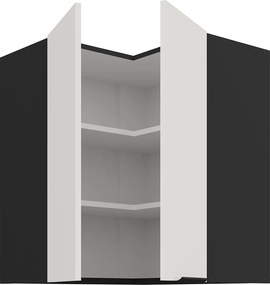 ARIA wb | horní kuchyňská skříňka 60x60 GN-72 2F (90°) rohová s policemi | 60x60 cm | černá/bílá
