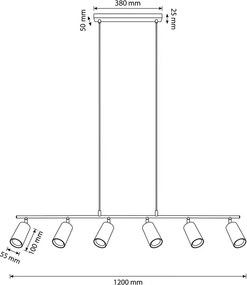 Brilagi - Lustr na lanku SELE 6xGU10/30W/230V bílá