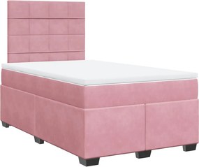 Box spring postel s matrací růžová 120 x 200 cm samet 3293187