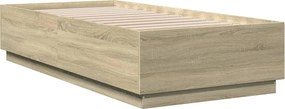 Rám postele s LED osvětlením dub sonoma 90 x 200 cm kompozit 3209634