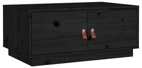 Konferenční stolek černý 80 x 50 x 35 cm masivní borové dřevo - Default Title
