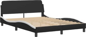Rám postele Viana bez matrace černý a bílý 140 x 200 cm umělá kůže 3208101