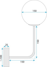 Toolight Toolight, nástěnné svítidlo 1xE27, G096-1W, zlatá lesklá, OSW-09721