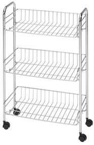 BISK Erga NIAGARA, posuvný koupelnový vozík se 3 poličkami 440x240x665 mm, chromová, ERG-00041