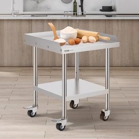 Pracovní stůl z nerezové oceli 61 × 61 cm Komerční stůl na přípravu jídla se