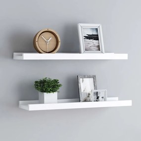 Poličky na zarámované obrázky 2 ks bílé 40 x 9 x 3 cm MDF 323928