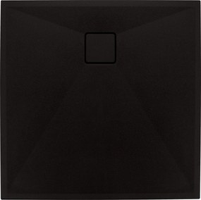 Deante Correo, čtvercová granitová sprchová vanička 90x90x3,5 cm, černá, KQR_N41B