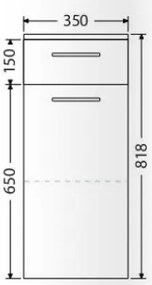 Intedoor nízká doplňková skříň  s košem na prádlo,1 zásuvka,1 dveře, UNI SN 82/35 1Z K Varianta: A4546 Oriental Black MAT