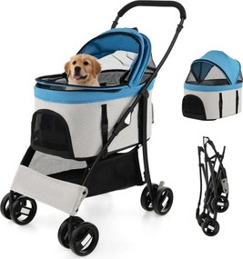 Costway 3 v 1 Psí kočárek psí buggy skládací až 15 kg Vozík pro mazlíčky