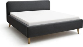 Antracitová čalouněná dvoulůžková postel bez roštu 140x200 cm Mattis – Meise Möbel