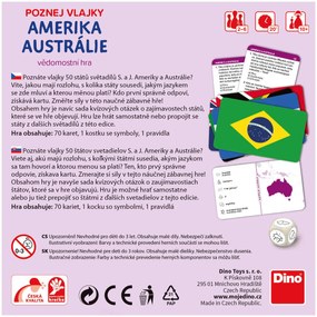 DINO Hra Poznej vlajky Amerika a Austrálie karetní *SPOLEČENSKÉ HRY* dn622609