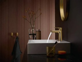 Hansgrohe Talis E, páková umyvadlová baterie 110 CoolStart s odtokovou soupravou s táhlem, zlatá lesklá, 71713990
