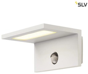 SLV 1001970 Angolux S, moderní nástěnné svítidlo do exteriéru se senzorem, 9,8W LED 3000K, bílá, šířka 17cm, IP44