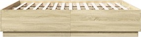 Rám postele s LED osvětlením dub sonoma 200 x 200 cm kompozit 3209585