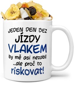 Hrnek Den bez vlaku (Náplň hrníčku: Tropická směs)