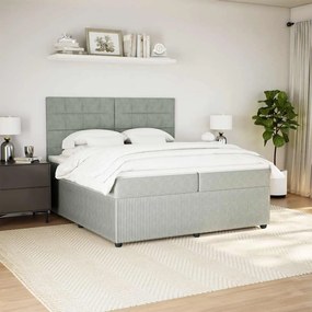 Box spring postel s matrací světle šedá 200x200 cm samet 3294730