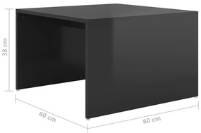 Petromila Sada 3 konferenčních stolků černá a vysokým leskem 60x60x30 cm