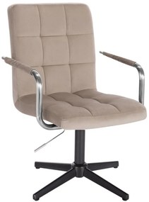 LuxuryForm DESIGN Otočná židle VERONA VELUR na černém kříži - latte