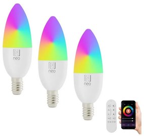 Immax Neo | Immax NEO 07716CDO -SADA 3xLED RGB Stmívatelná žárovka E14/6W/230V Wi-Fi Tuya+DO | IM1249