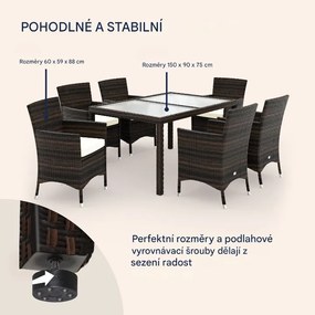 Deuba Zahradní ratanová sestava Berlin 1+6 - hnědá