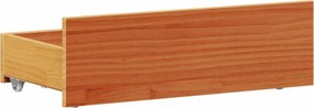 Postel bez matrace s čelem voskově hnědá 75 x 190 cm borovice 3308791
