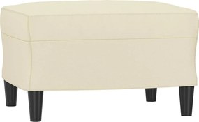 Křeslo s podnožkou krémové 60 cm umělá kůže 3201118