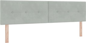 Postel s boxspringem s čelo Světle šedá 200 x 180 cm samet 3341480