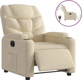 Elektrické polohovací křeslo krémové textil 3204581