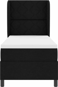Postel s boxspringem s čelo Černá 80 x 200 cm textil 3340594