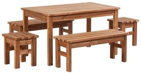 PROWOOD Dřevěný zahradní Nábytek SET M7 - stůl + 2 x lavice + 2 x stolička