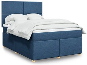 Box spring postel s matrací modrá 160x200 cm textil 3291330