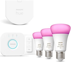 Sada chytrého osvětlení philips huewca 9w a60 e27 3set sw eu + philips hue wall switch module