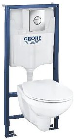 Grohe Solido - Set předstěnové instalace, klozetu Bau Ceramic a sedátka softclose, tlačítka Sail, chrom 39499000