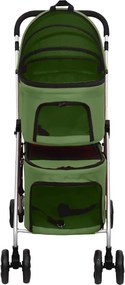 2patrový skládací kočárek pro psa zelený 83 x 48 x 97 cm oxford 172207