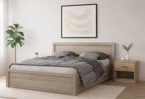 Postel 160x200 s roštem, úložným prostorem dub sonoma Jazz