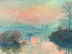 Obrazová reprodukce Setting Sun on the Seine - Claude Monet, (40 x 30 cm)