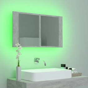 vidaXL LED koupelnová skříňka se zrcadlem 80x12x45cm akryl [804968] Barva: dub sonoma
