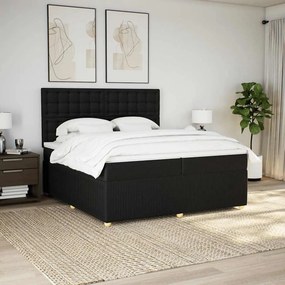 Box spring postel s matrací černá 200x200 cm textil 3294479