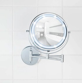 Kosmetické zrcátko Power-Loc LUMI  s LED podsvícením, zvětšení x5, WENKO