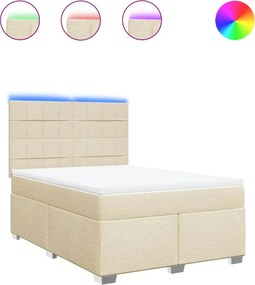 Box spring postel s matrací krémová 140x190 cm textil 3292788