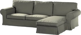 Potah na pohovku IKEA Ektorp 2-místná s lenoškou barva šedá látka pletený vzor