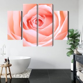 Vícedílný obraz Pastelová Růže Na 3D Makro Měřítku Nedostatek Nedostatek Plátno Canvas 200x150
