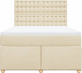 Box spring postel s matrací krémová 140x200 cm textil 3293622