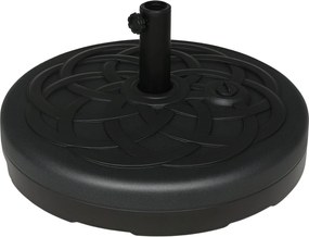 Outsunny Stojan na slunečníky do 35 kg, plnitelný, kulatý držák na slunečníky, zátěž na slunečník, stojan pro slunečníky Ø38/48 mm, pro balkon, terasu