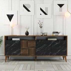 Skříňka Milan 2 Walnut and Black Marble